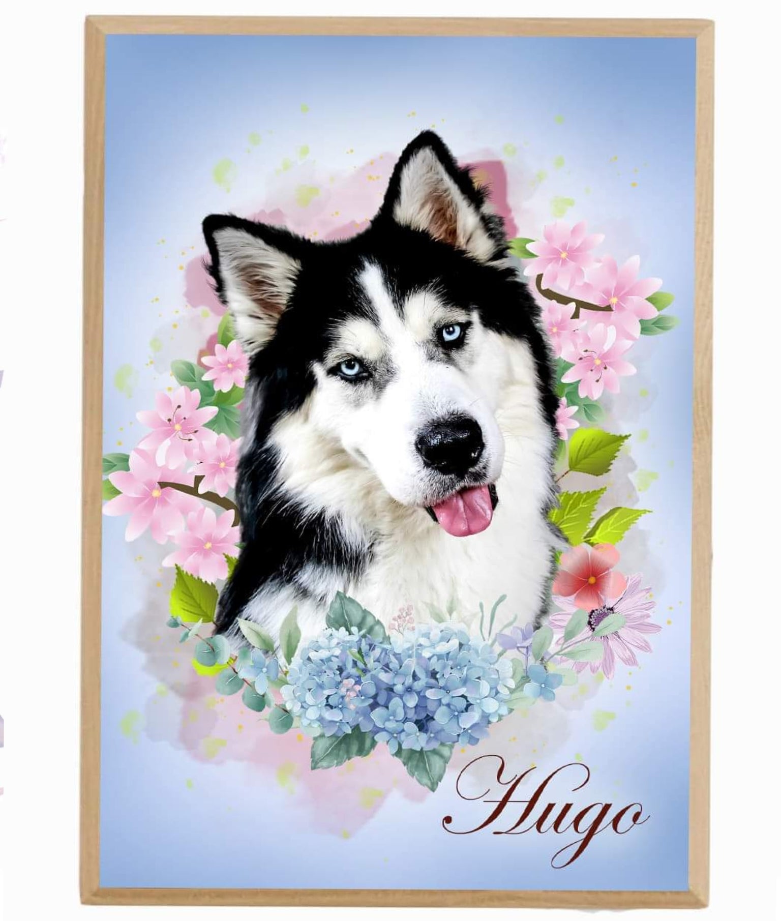 Pet Portrait Unique Digitally Painted Artwork For Dogs Cats – 4 Paws Lover